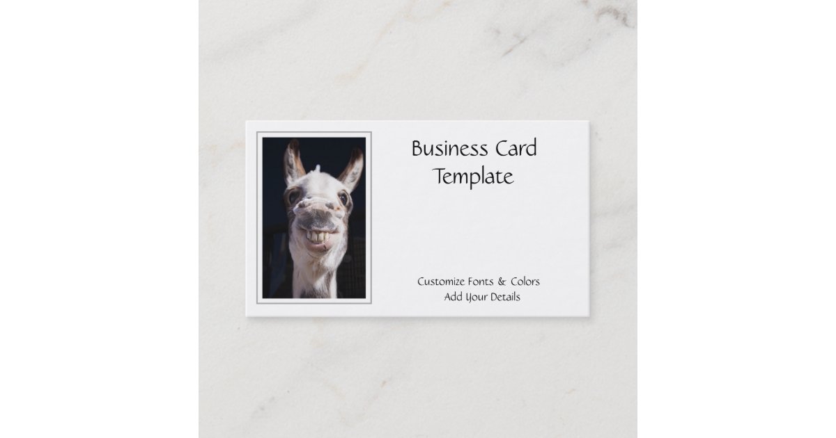 Photography Smiling Donkey Business Card | Zazzle