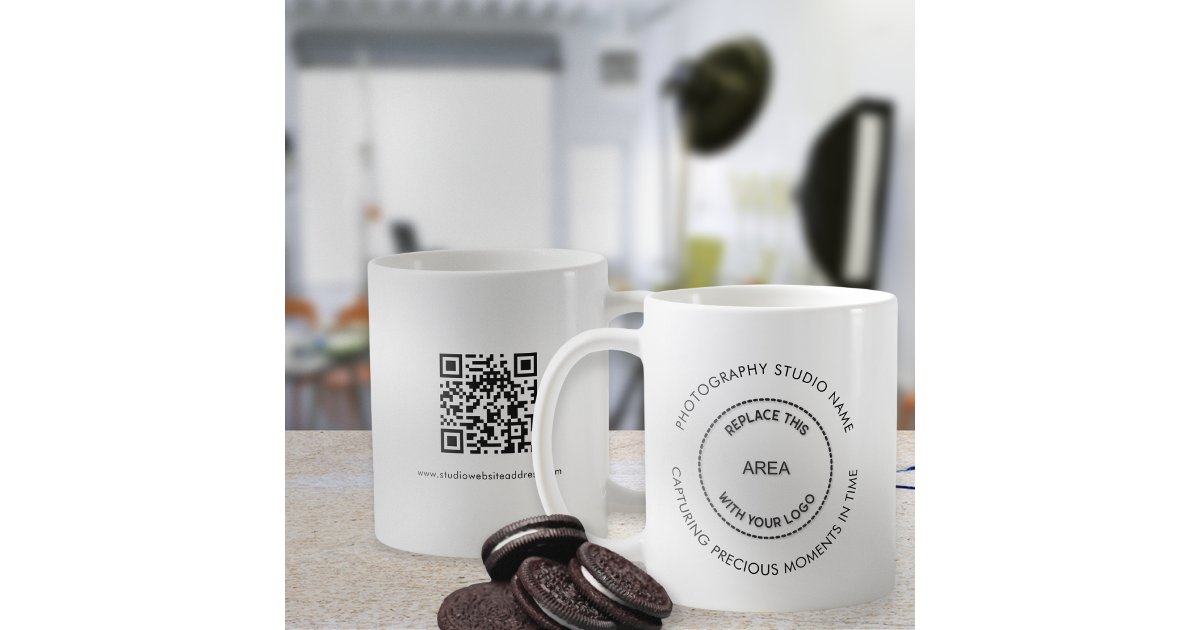 Photography Studio QR Code Logo Quote Coffee Mug | Zazzle