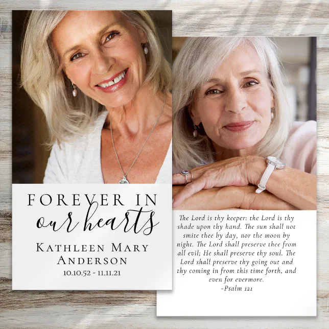 Photos Memorial Funeral Prayer Card | Zazzle