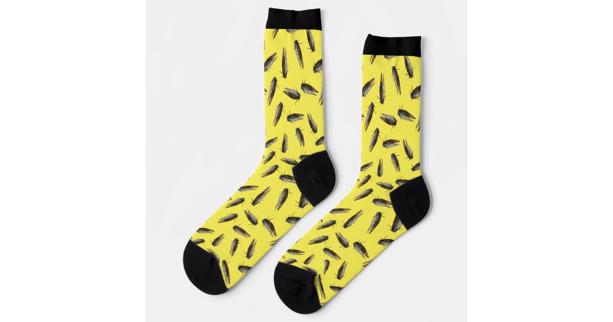 Photos of Cicadas, Bugs, Insects Bright Yellow Socks | Zazzle