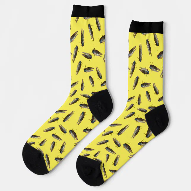 Photos of Cicadas, Bugs, Insects Bright Yellow Socks | Zazzle