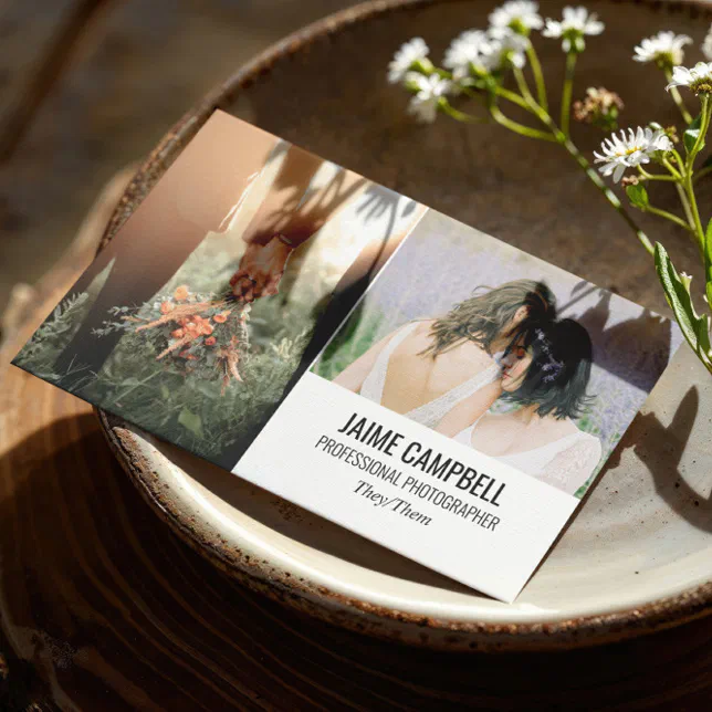 Photos Personal Pronoun Professional Photographer Business Card | Zazzle