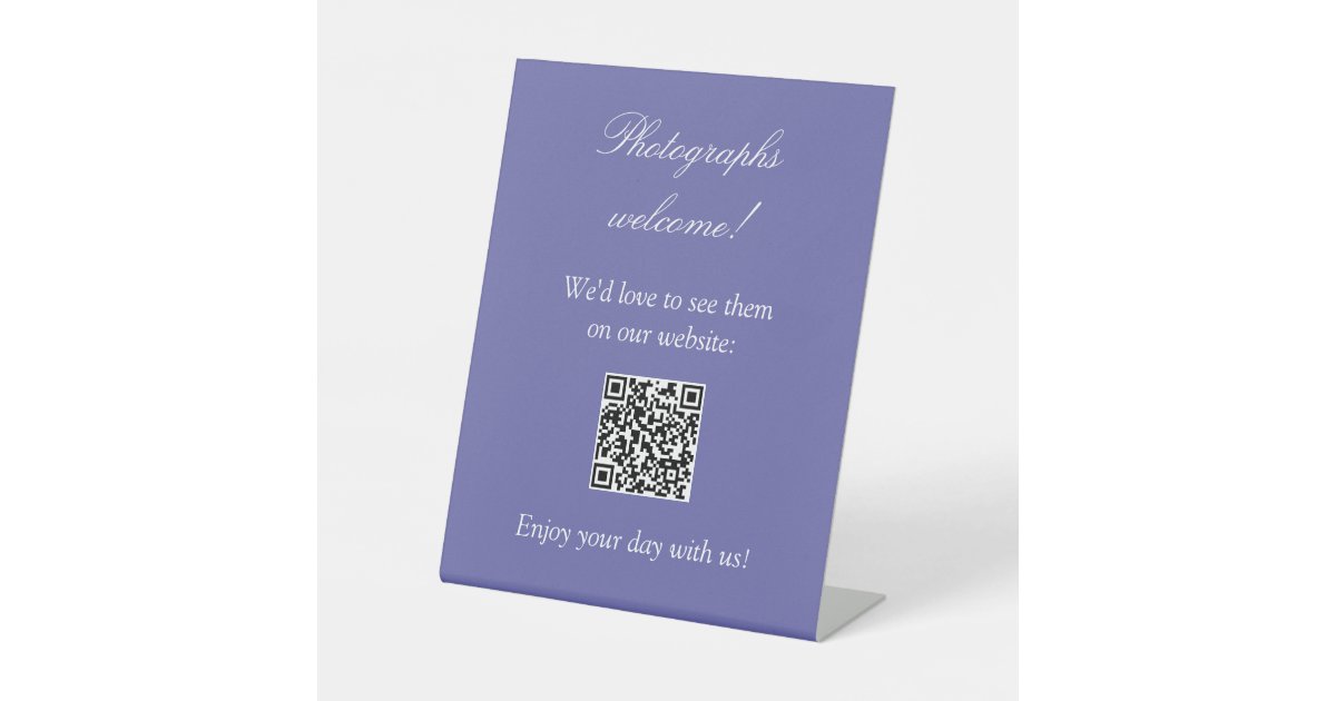 Photos Welcome Easy QR Code Lavender Sign | Zazzle
