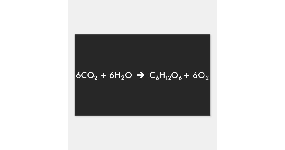 Photosynthesis Equation Rectangular Sticker | Zazzle