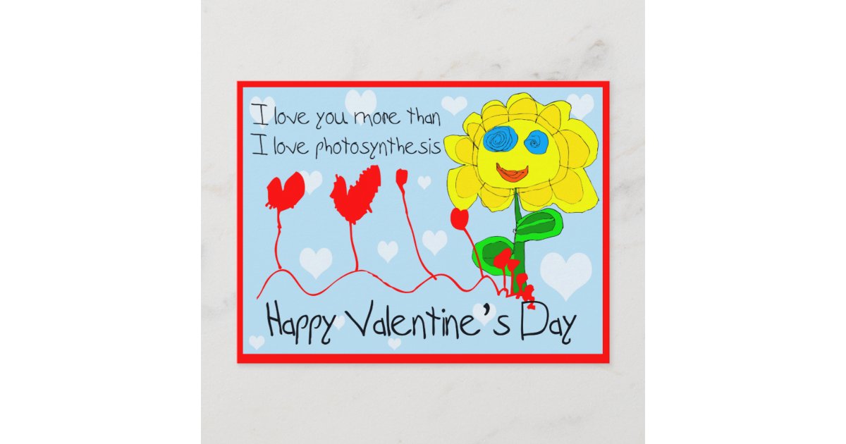 Photosynthesis Valentine's Day Post Card | Zazzle