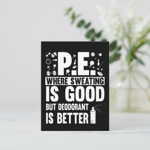 Physical Education PE Teacher Joke Postcard | Zazzle