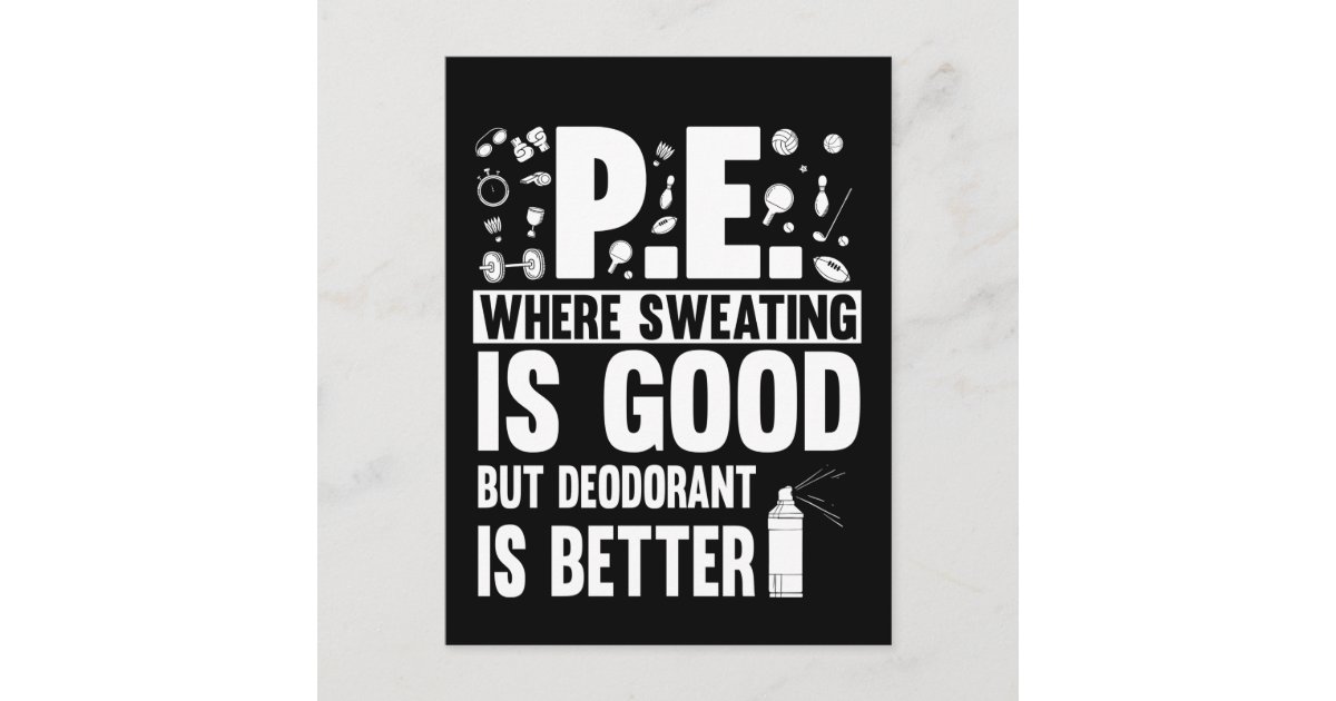 Physical Education PE Teacher Joke Postcard | Zazzle