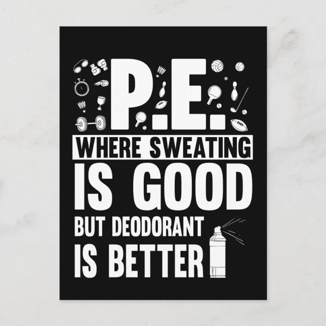 Physical Education PE Teacher Joke Postcard | Zazzle
