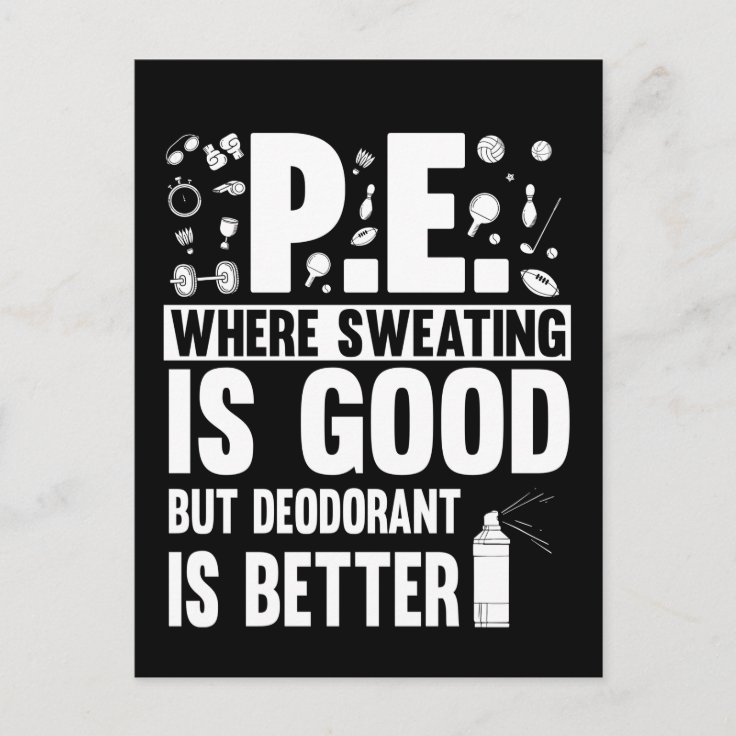 Physical Education PE Teacher Joke Postcard | Zazzle