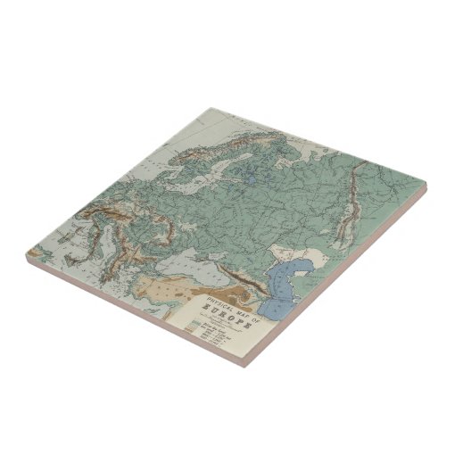Physical Map of Europe Ceramic Tile | Zazzle