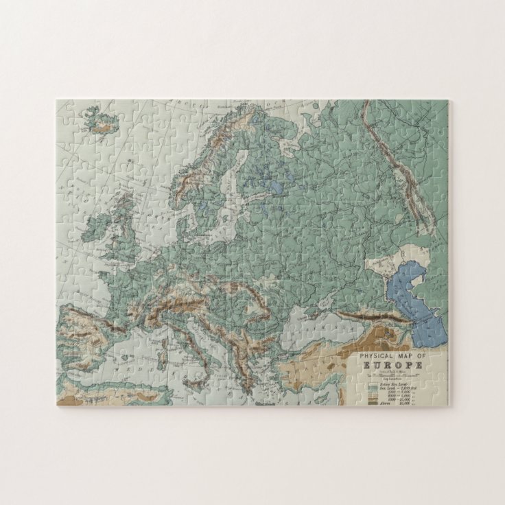 Physical Map of Europe Jigsaw Puzzle | Zazzle