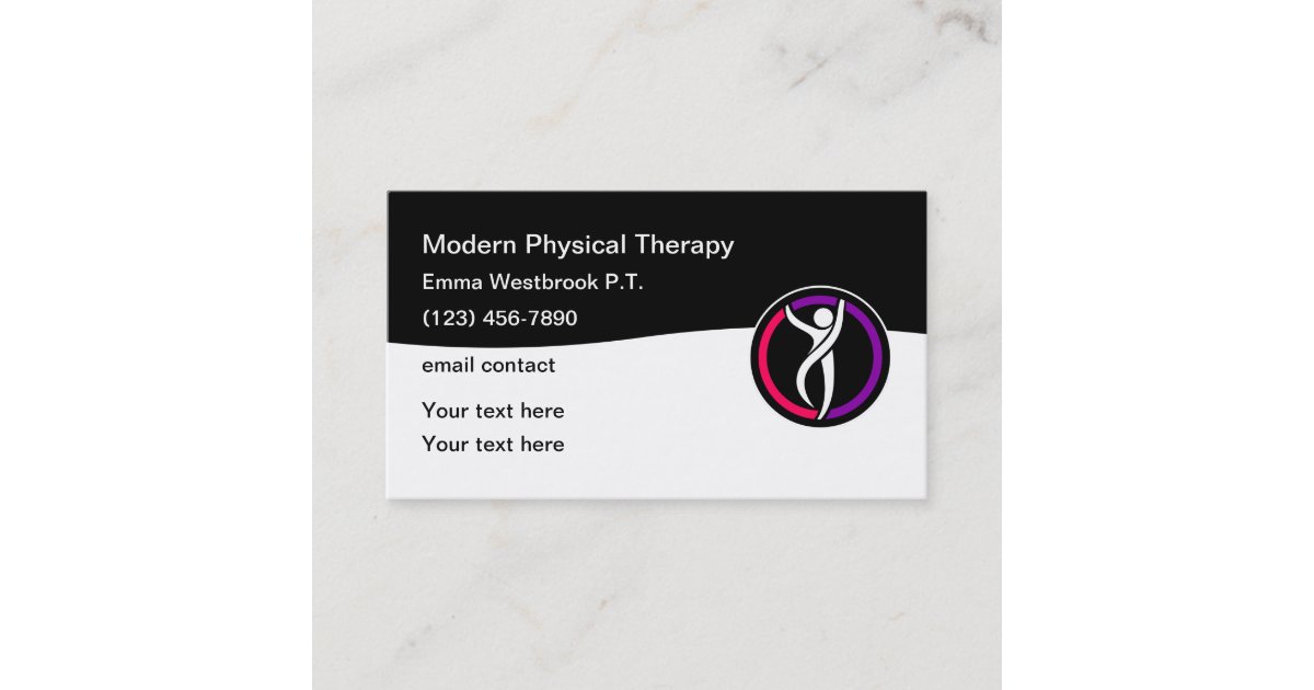 Physical Therapist Modern Business Cards | Zazzle