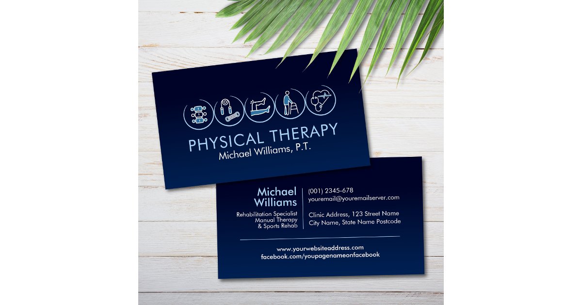 Physical therapist - Physiotherapy Business Card | Zazzle