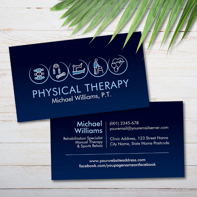 Physical therapist - Physiotherapy Business Card | Zazzle