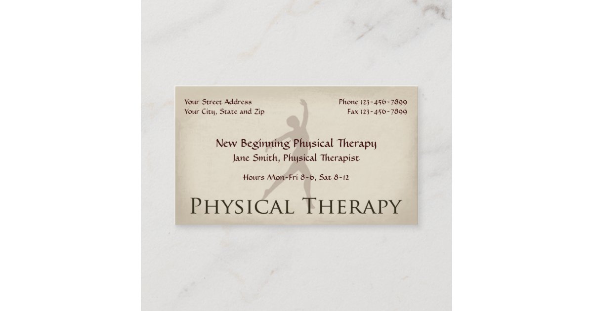 Physical Therapist Therapy Business Cards | Zazzle
