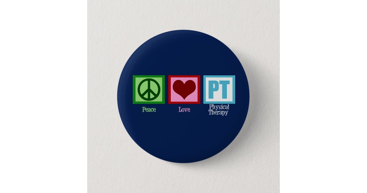 Physical Therapy Blue Button | Zazzle