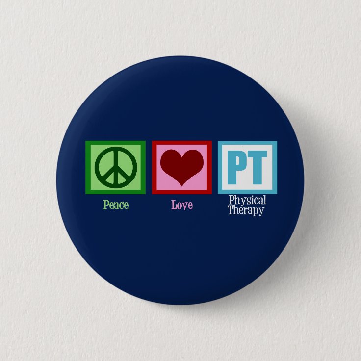 Physical Therapy Blue Button | Zazzle