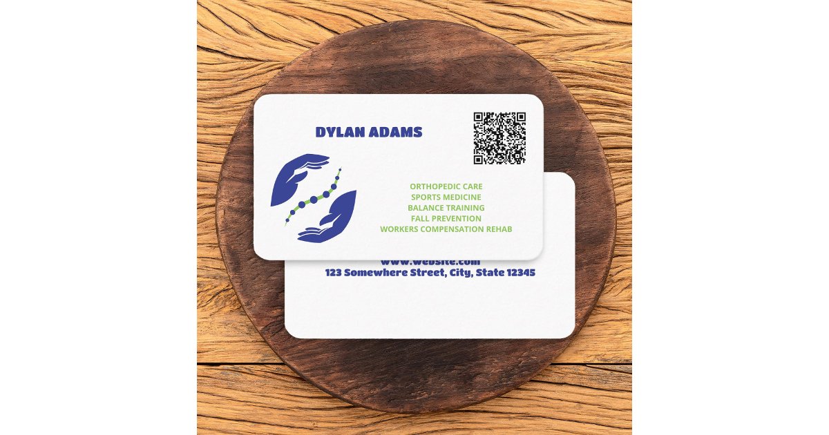Physical Therapy Custom QR Code Business Card | Zazzle