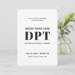 Physical Therapy DPT Graduation Announcement Card | Zazzle