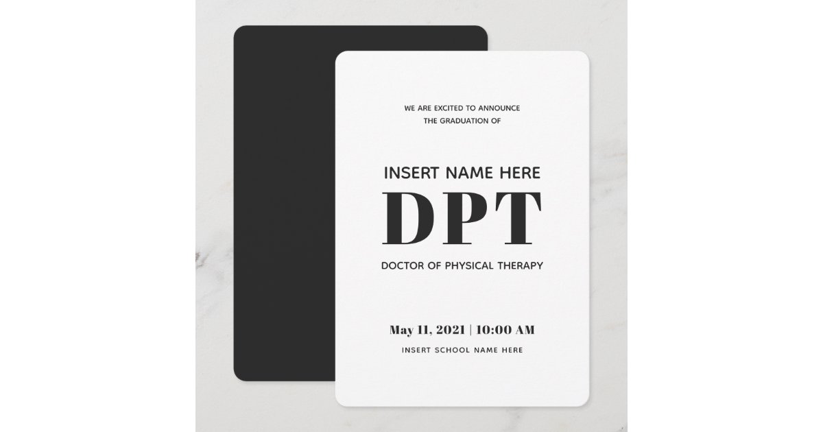 Physical Therapy DPT Graduation Announcement Card | Zazzle