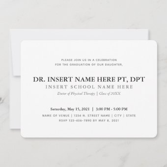 Physical Therapy DPT Graduation Party Invitation | Zazzle