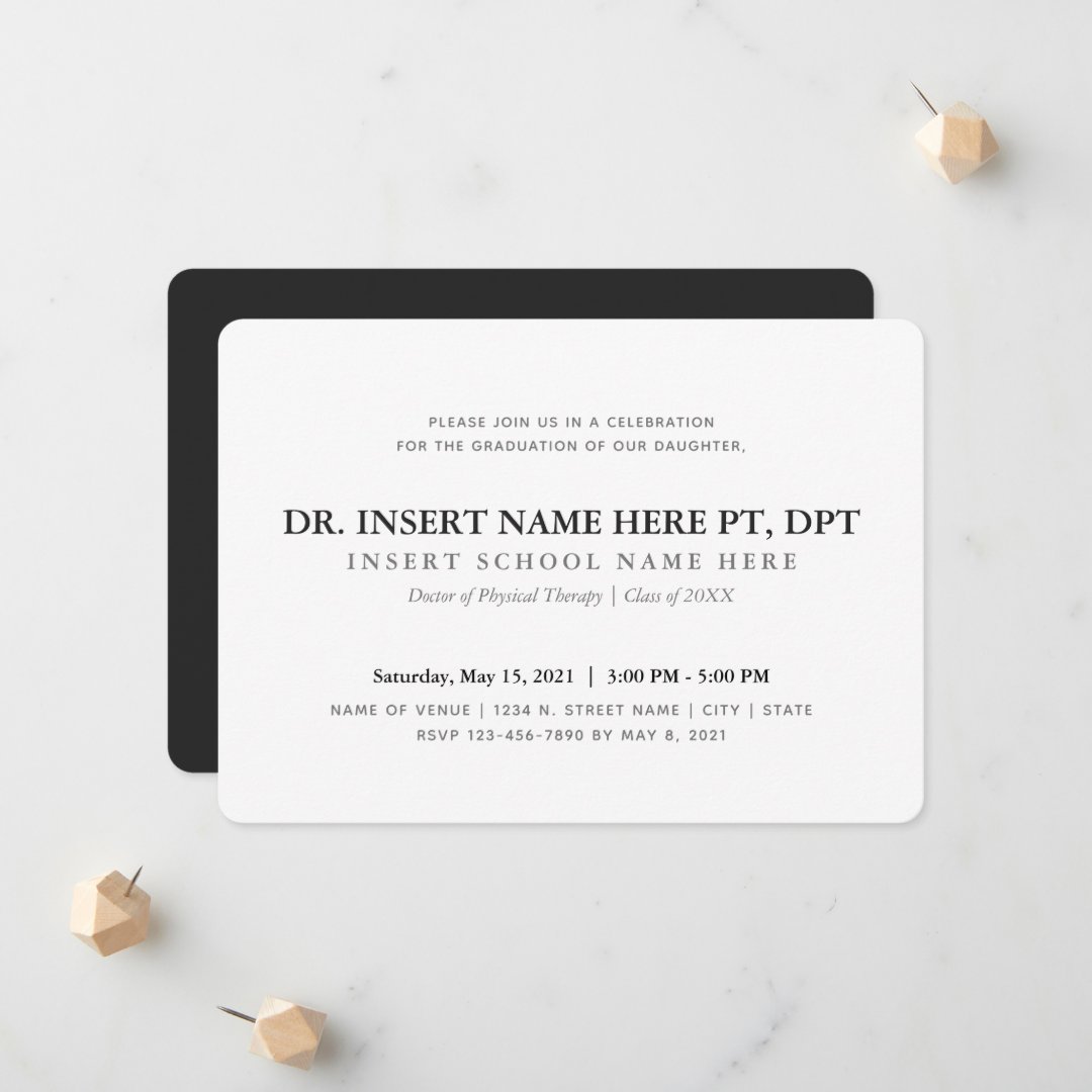 Physical Therapy DPT Graduation Party Invitation | Zazzle