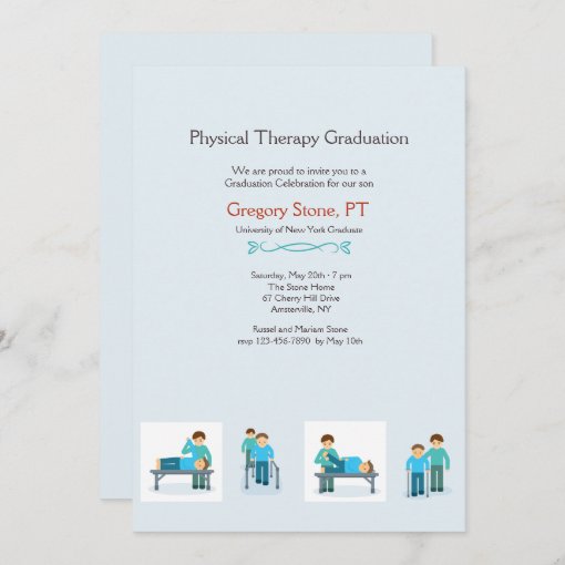 Physical Therapy Graduation Invitation (Male) | Zazzle