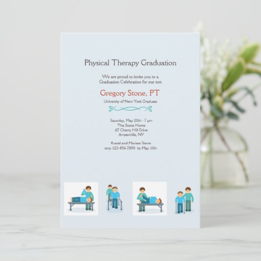 Physical Therapy Graduation Invitation (Male) | Zazzle