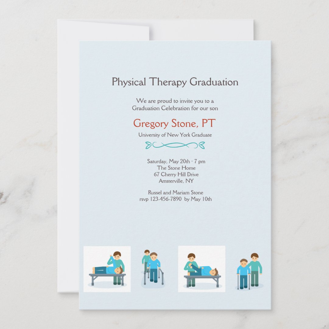 Physical Therapy Graduation Invitation (Male) | Zazzle