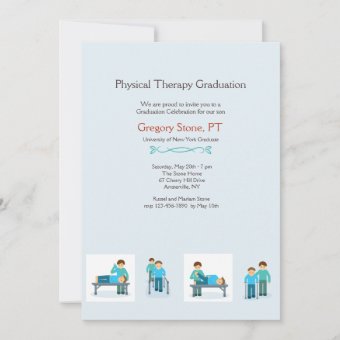 Physical Therapy Graduation Invitation (Male) | Zazzle
