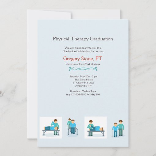 Physical Therapy Graduation Invitation (Male) | Zazzle