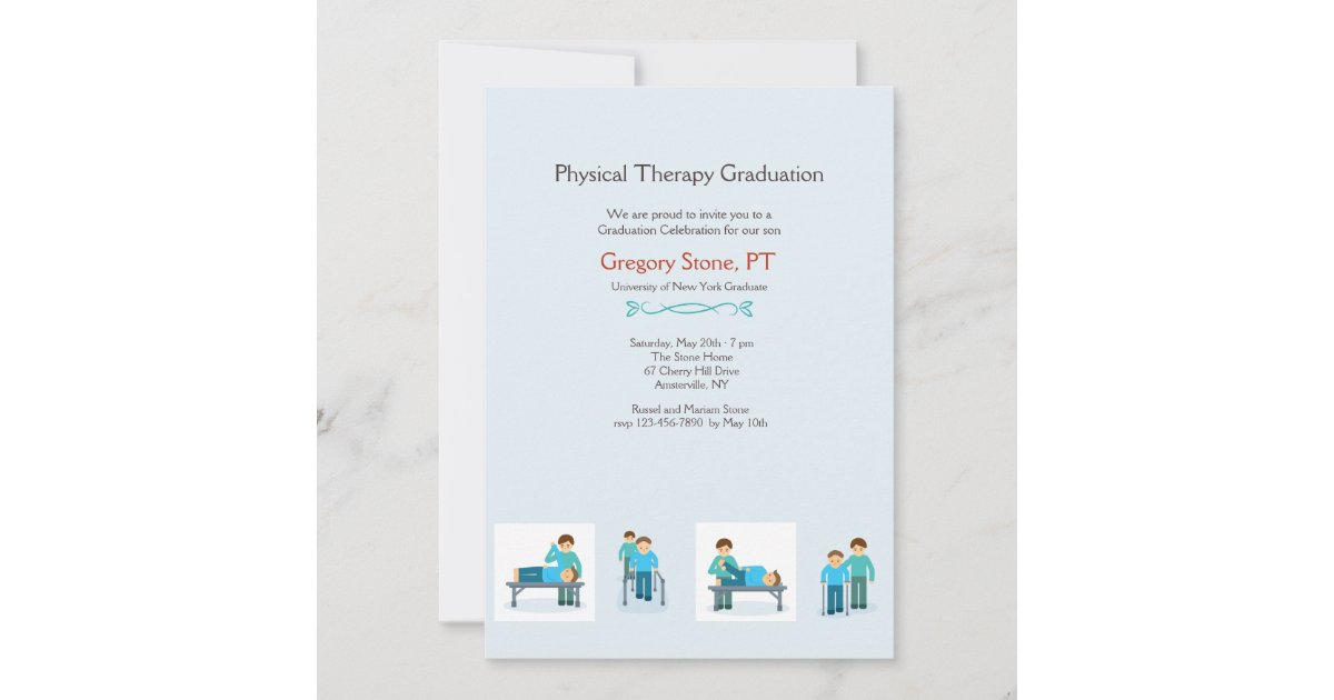 Physical Therapy Graduation Invitation (Male) | Zazzle