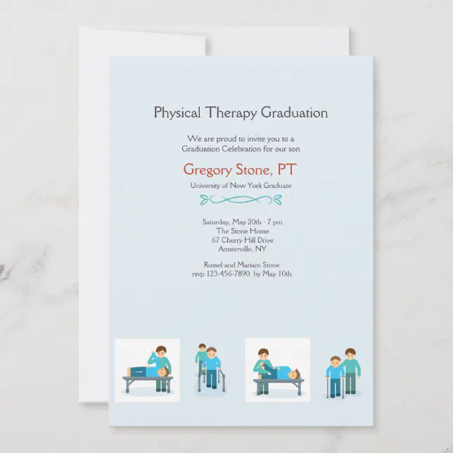 Physical Therapy Graduation Invitation (Male) | Zazzle