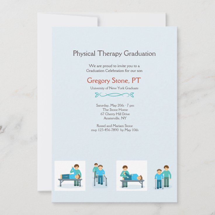 Physical Therapy Graduation Invitation (Male) | Zazzle