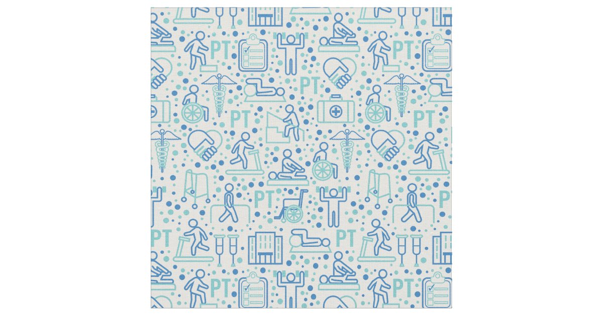 Physical Therapy PT Pattern Fabric | Zazzle