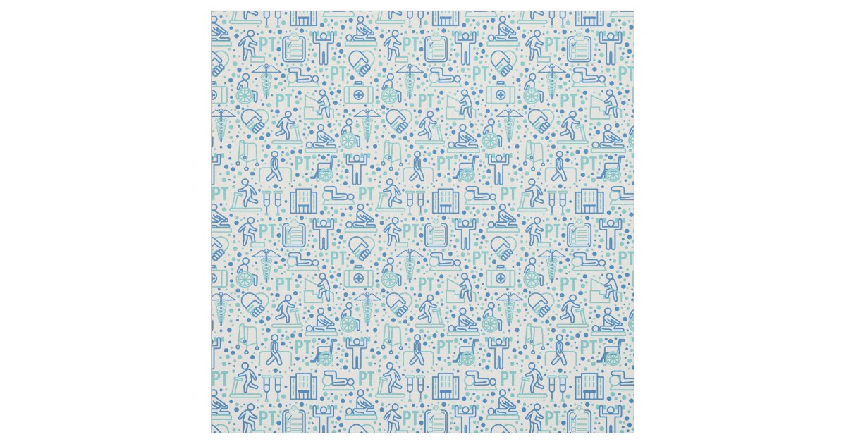Physical Therapy PT Pattern Fabric | Zazzle