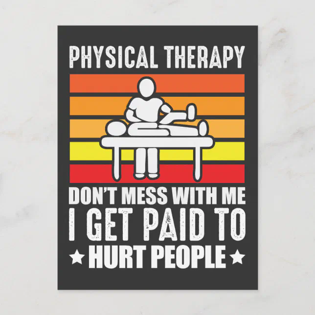 Physical Therapy PT physio massage assistant Postcard | Zazzle