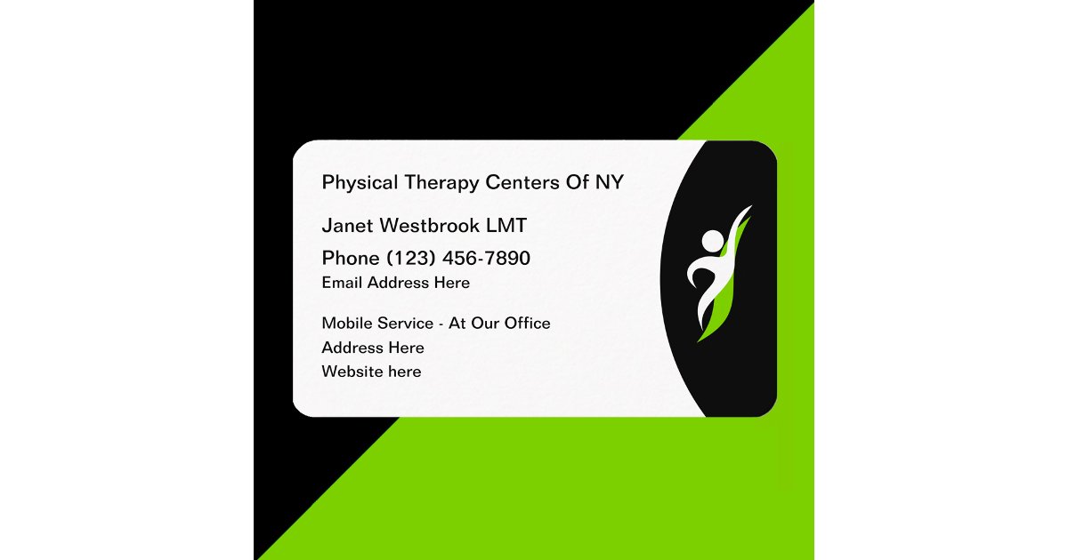 Physical Therapy Services Therapist Business Card | Zazzle