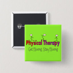 Physical Therapy Stick People Design Button | Zazzle