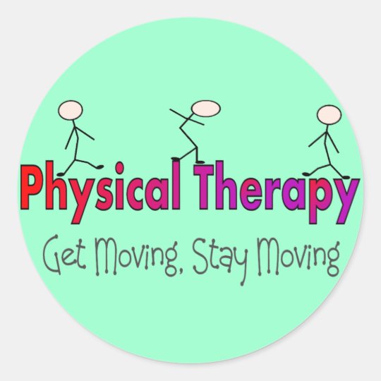 Physical Therapy Stick People Design Classic Round Sticker | Zazzle.com