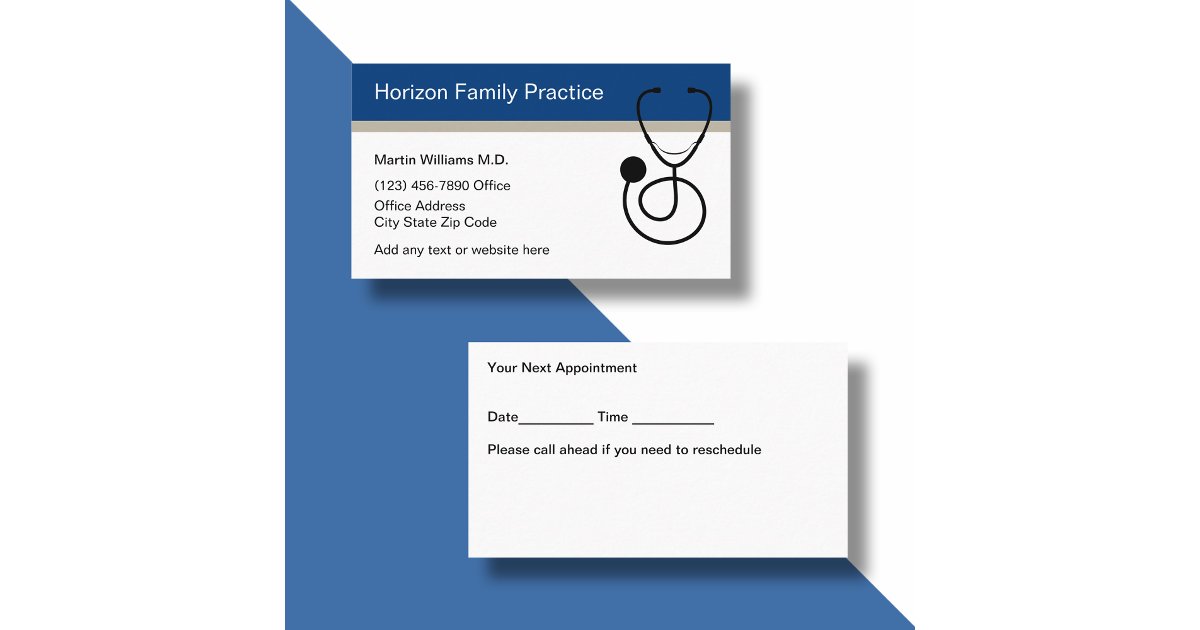 Physician Appointment Reminder Business Cards | Zazzle