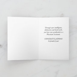 Physician Assistant Graduation Congratulations Card | Zazzle