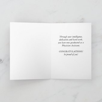 Physician Assistant Graduation Congratulations Card | Zazzle