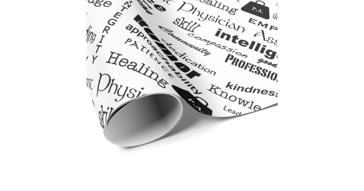 Physician Assistant Text Design Wrapping Paper | Zazzle