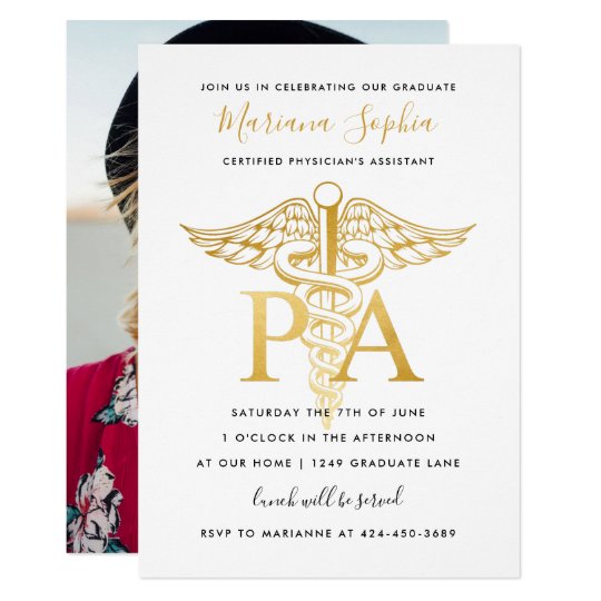 Physician's Assistant Graduation Announcement Gold | Zazzle.com