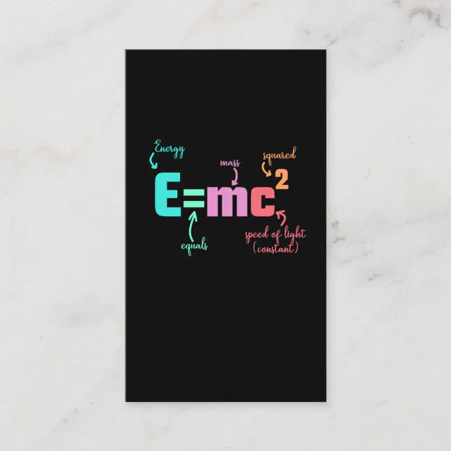 Physicist Energy Theory of Relativity Equation Business Card | Zazzle