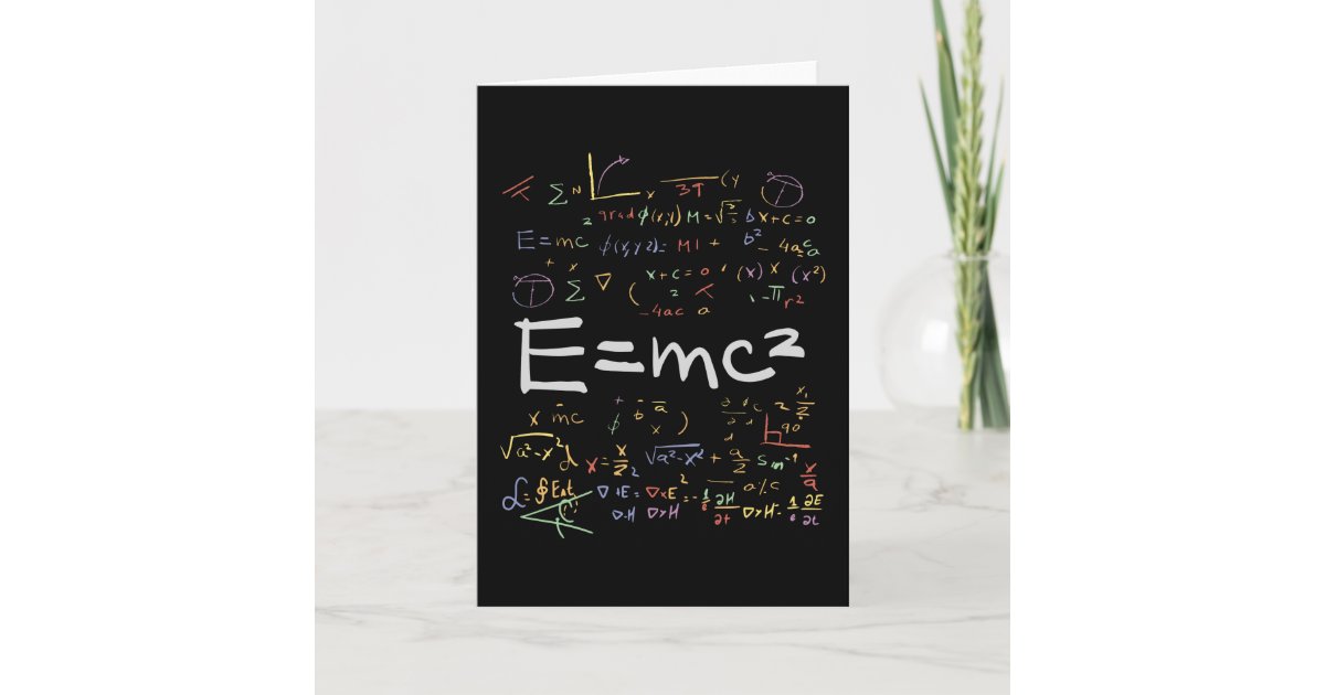 Physics and Math Formulas EMC2 Card | Zazzle