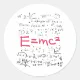 Physics and Math Formulas EMC2 Classic Round Sticker | Zazzle
