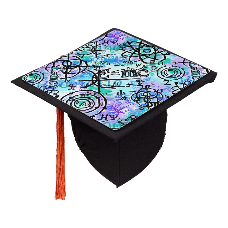 Physics and Math Symbols, Geek Graduation Cap Topper | Zazzle