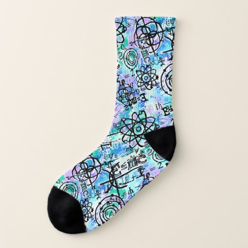 Physics and Math Symbols Geek Socks | Zazzle